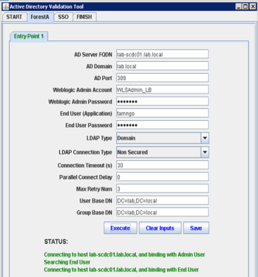 Validate Windows AD (LDAP) settings